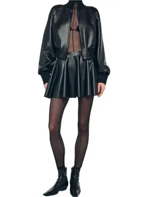 Norma Kamali Cropped Bomber Jacket - Black