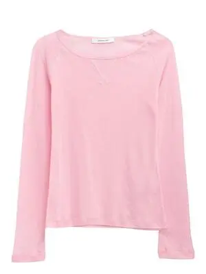 Gimaguas Semi-sheer Cotton Knit Top - Pink