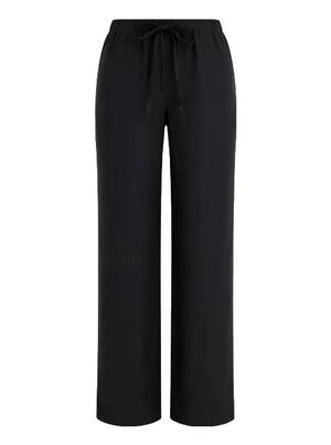 REFORMATION Olina Drawstring Linen Trousers - Black