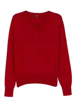 Balenciaga V-neck Long-sleeve Knitwear - Red