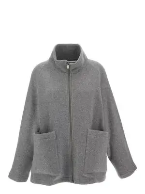 Barena Venezia Zip-up Patch-pocket Cardigan - Grey
