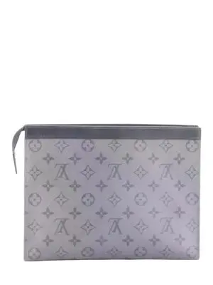 LOUIS VUITTON Pochette Voyage Reverse Monogram Eclipse Canvas Mm Clutch Bag - Black