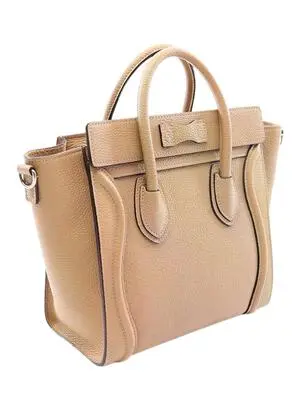Celine 2000-2015 Nano Leather Luggage Tote Satchel - Neutrals