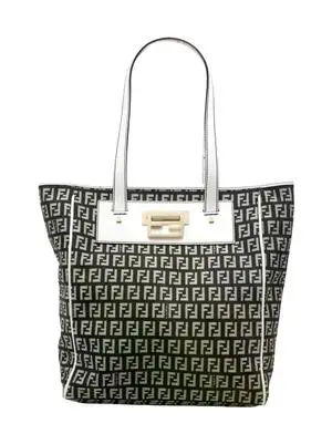 Fendi 2000-2010 Zucchino Canvas Tote Bag - Black