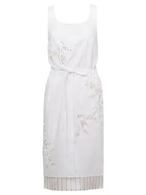 DES_PHEMMES Balloon Cotton-blend Mini Dress - White