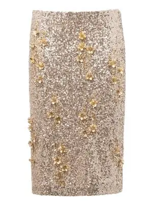 DES_PHEMMES Classic Embellished Midi Skirt - Multi