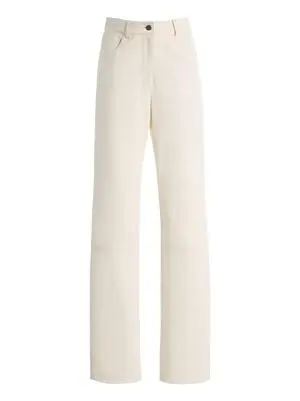 Simkhai Roselani Leather Straight-leg Pants - Ivory