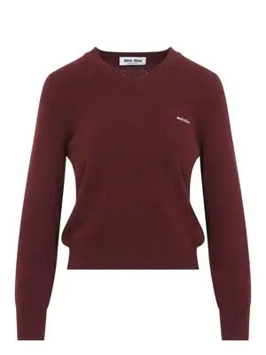 Miu Miu V Neck Sweater - Red