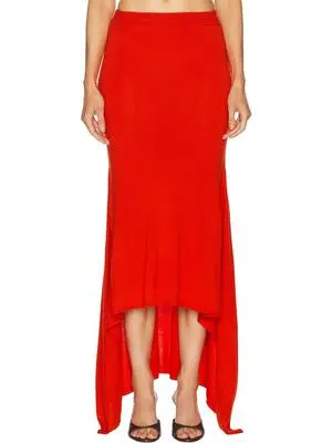 Monse Ribbed Knit Skirt - Amaranth