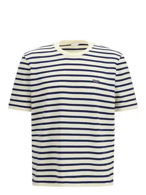 Prada Short-sleeve Cotton Sweater - Blue