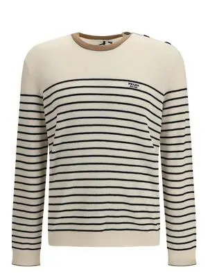 Prada Jacquard Wool And Cotton Blend Sweater - Multicolor