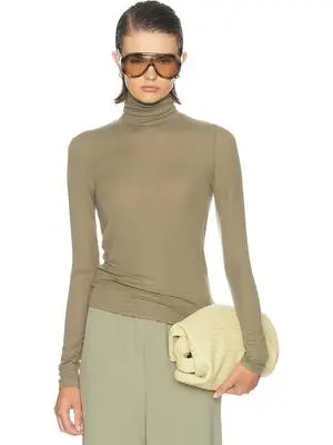 AGOLDE Pascale Turtleneck Top In Sage - Canopy