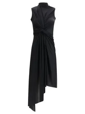 Balenciaga Draped Midi Dress - Black