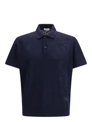 Burberry Check Wool Polo - Blue