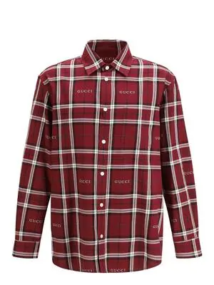Gucci Multicolour Tartan Cotton Jacquard Shirt - Red
