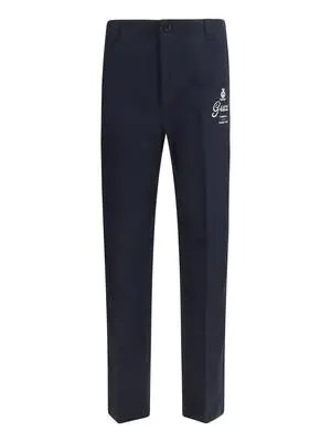 Gucci Gucci Men Compact Cotton Twill Pants Blue