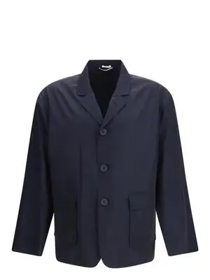 Thom Browne Packable Logo Print Jacket - Blue
