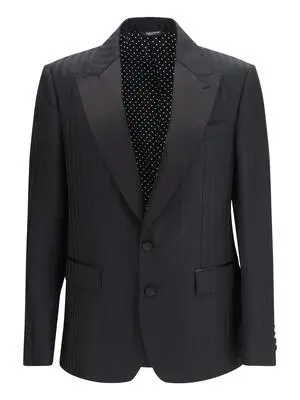 Dolce & Gabbana Striped Peak-lapel Blazer - Black