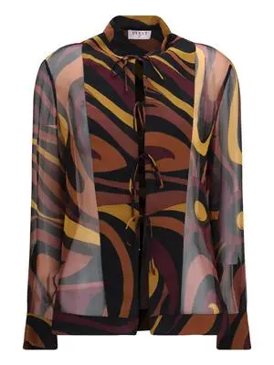 Emilio Pucci Creponne Shirt In Marmo Print - Multicolor