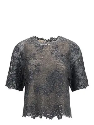 Brunello Cucinelli Brunello Cucinelli Women Sequined Crewneck Top Gray