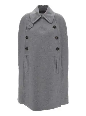 7 For All Mankind Cappa In Lana Doppiopetto - Grigio