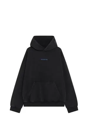 Balenciaga Faded-effect Oversized Hooded Sweatshirt - Black