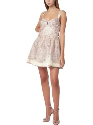 Zimmermann Zimmermann Cream-Colored Ascent Silk And Linen Mini Dress Women Multicolor