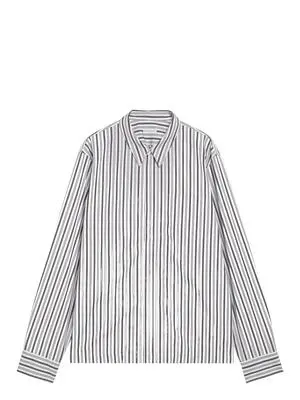 Dries Van Noten Striped Cotton Shirt With Zip - White