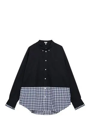 Loewe Navy Double-layer Cotton Shirt - Blue