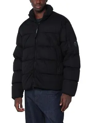 C.P. COMPANY Nylon Zip-up Down Jacket - Black