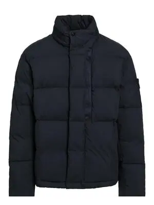 Stone Island Stone Island Navy Blue Down Jacket In Cotton And Nylon Men Blue