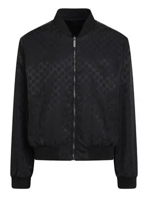 Gucci Reversible Zip-up Jacket In Lightweight Silk Faille - Black