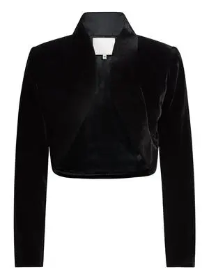 COSTARELLOS Velvet Elvie Cropped Jacket