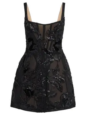 Costarellos Embellished Elitta Mini Dress - Black