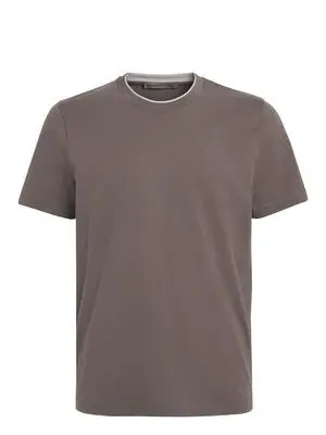 Corneliani Cotton Double-neckline T-shirt - Brown