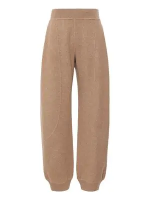 Max Mara Virgin Wool-cashmere Blend Sweatpants - Beige