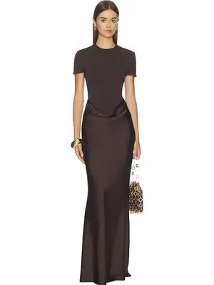 ROTATE BY BIRGER CHRISTENSEN Hailey Dress In Brown - Mole