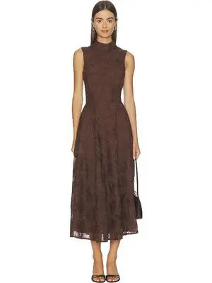 ROTATE BY BIRGER CHRISTENSEN Rotate Kaoru Dress In Brown. Mole