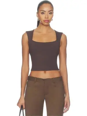 SUSANA MONACO Susana Monaco Open Front Tank In Brown.
