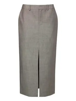 THE FRANKIE SHOP Maybelle Wool Pencil Skirt - Grey