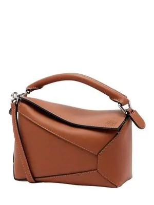 Loewe Puzzle Edge Mini Leather Tote Bag - Brown