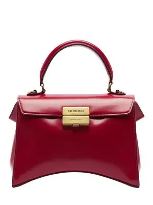 BALENCIAGA Hourglass Avenue Small Leather Top-handle Bag