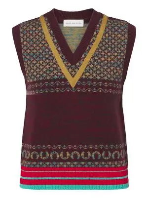 Dries Van Noten Jacquard Cashmere And Wool Vest - Multicoloured
