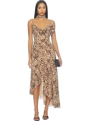 Majorelle Majorelle Theia Maxi Dress In Brown. Leopard Print