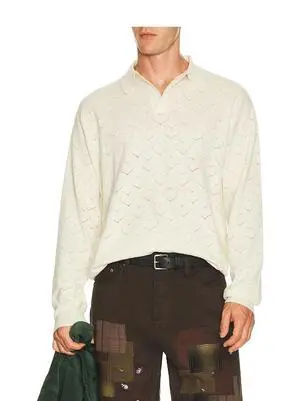 VOWELS Eyelet Polo - Cream