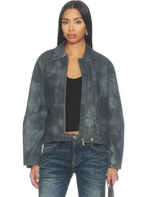 Free People X We The Free Blair Faux Suede Sierra Jacket In Navy - Navy Wave