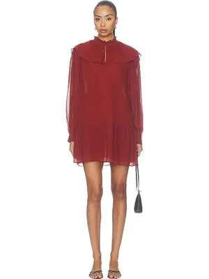 FRAME The Silk Soirã©e Dress In Brick - Paprika
