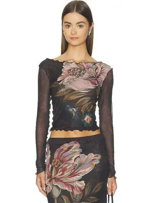Agua Bendita Liana Crop-top In Brown - Multicolor