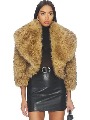 KIM SHUI Georgia Faux Fur Moon Jacket - Brown