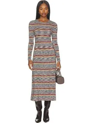Veronica Beard Nami Knit Dress In Rust - Rust Multi